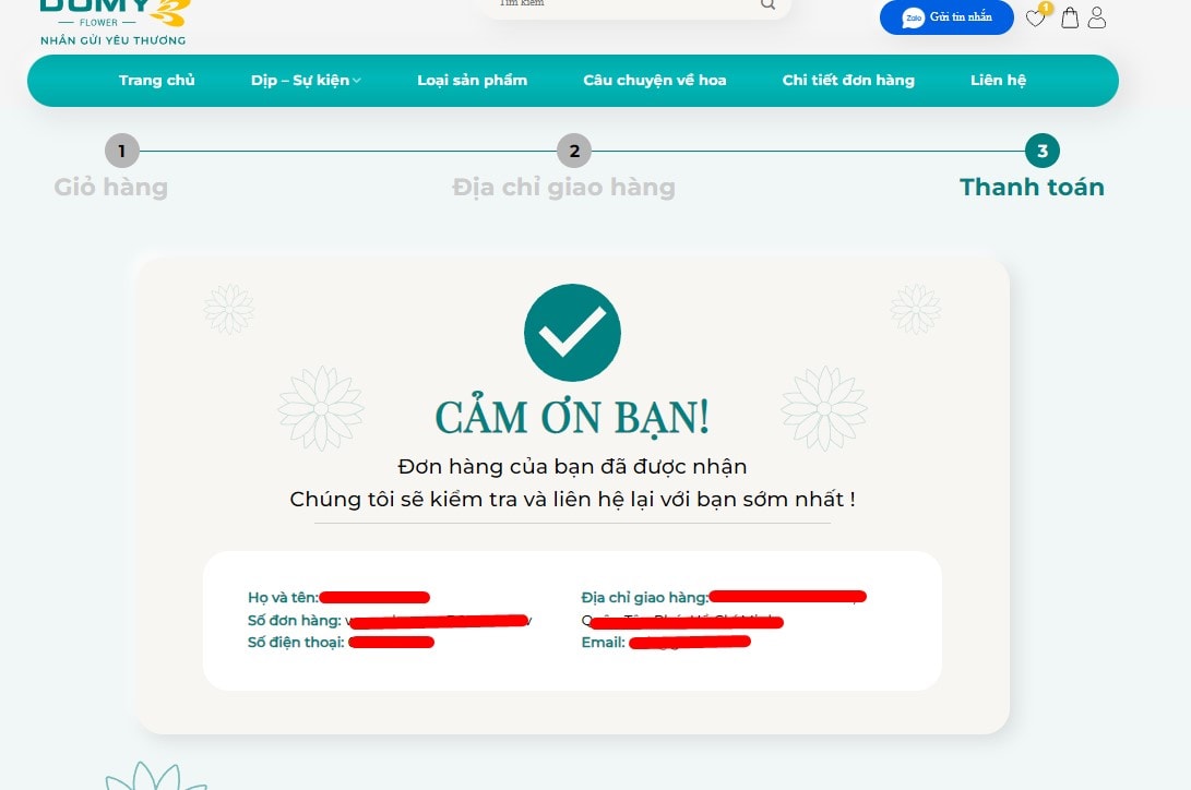 Hướng dẫn mua hàng - Domy Flower | Mua hoa online TPHCM
